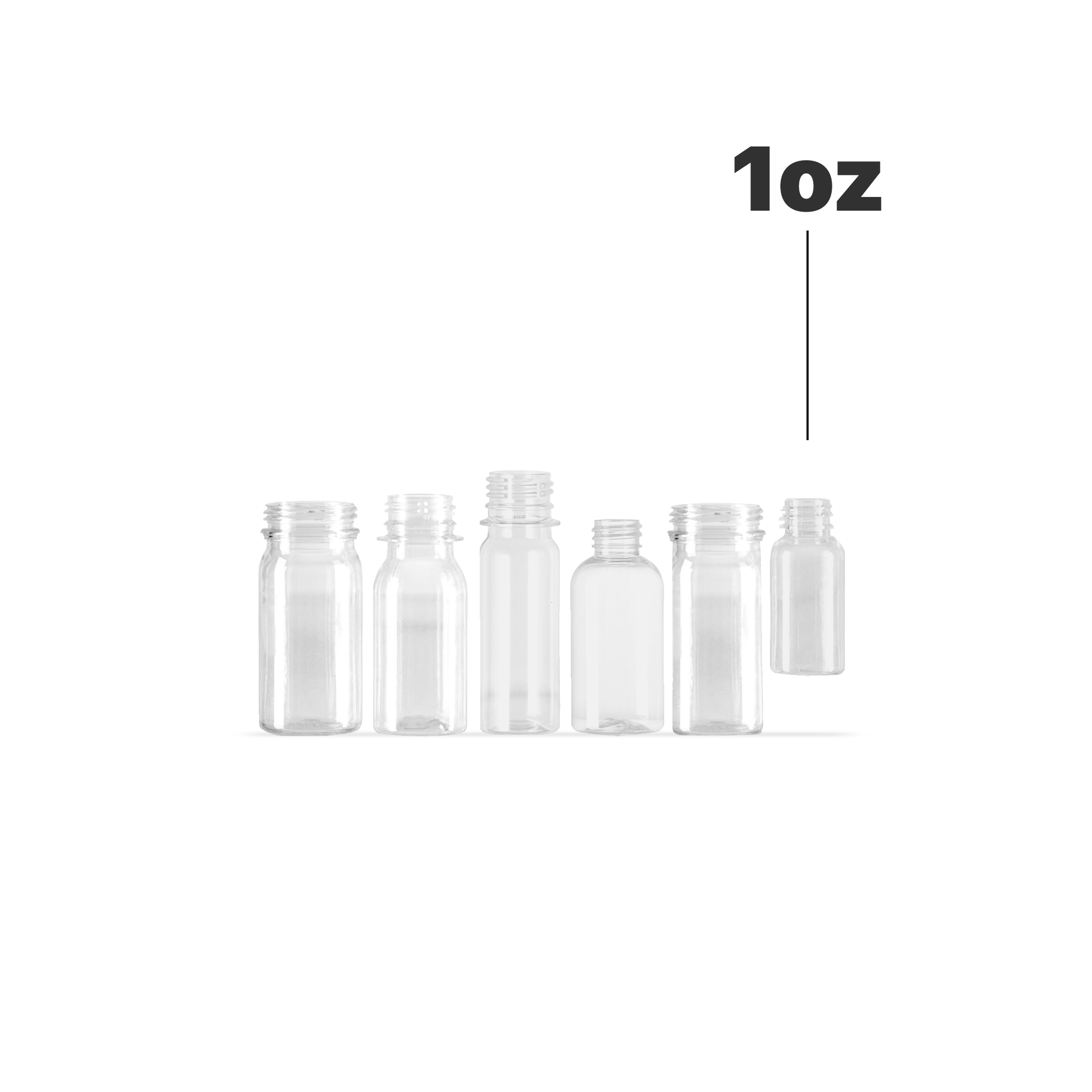 1oz Shot PET Empty Plastic Bottle Clear with Custom Cap for Wholesale ...